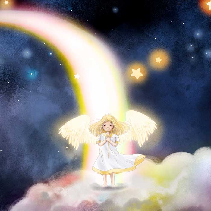 Kleiner Engel Kinderbuchillustration